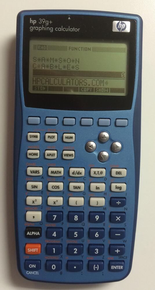 Samson Cables - HP 39G+ Graphing Calculator Details